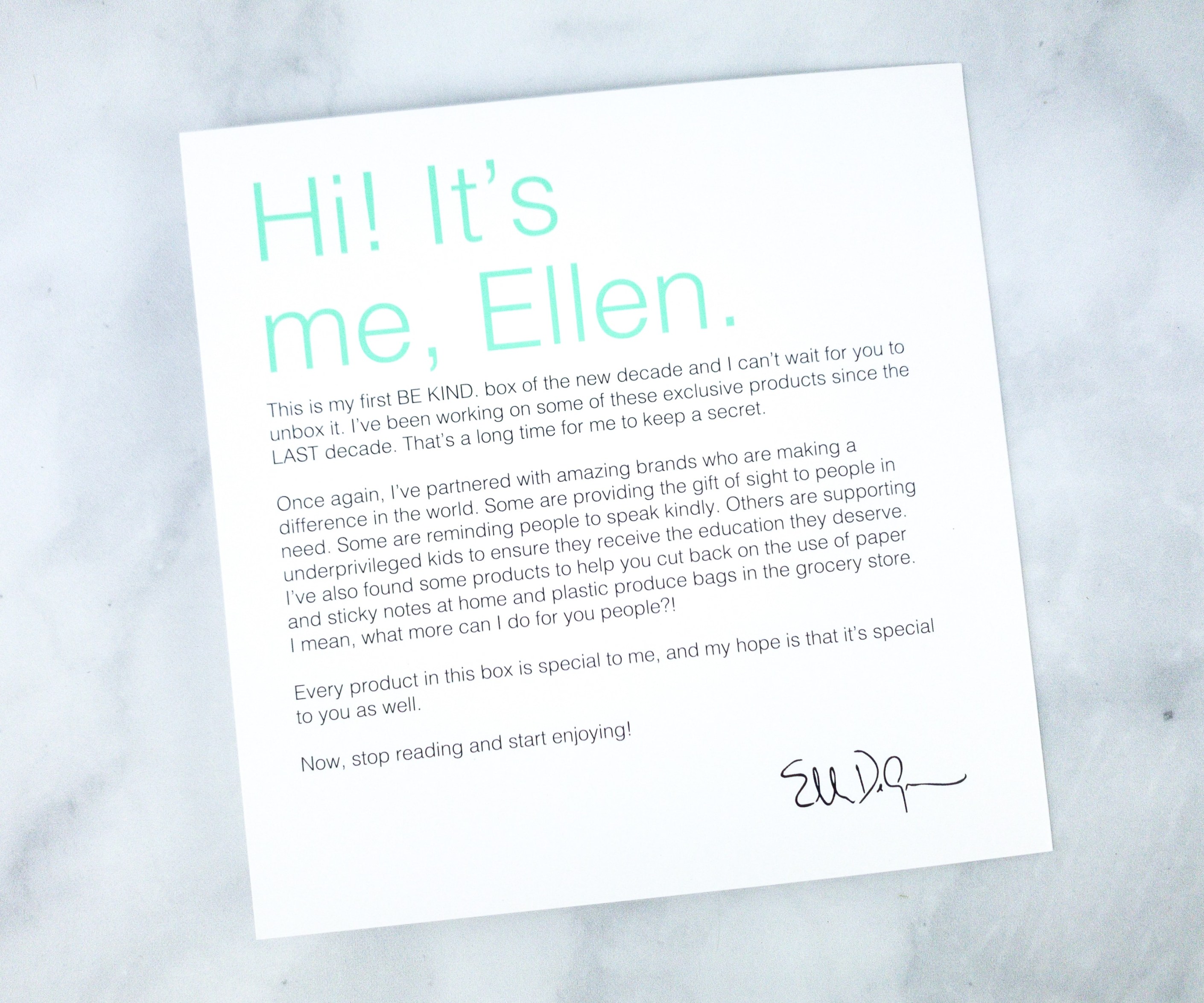 BE KIND by Ellen Spring 2020 Subscription Box Review - Hello Subscription
