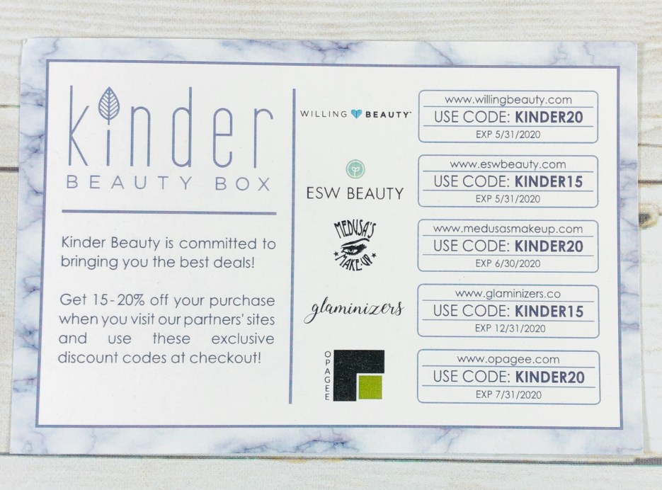 Kinder Beauty Box March 2020 Review + Coupon! - Hello Subscription