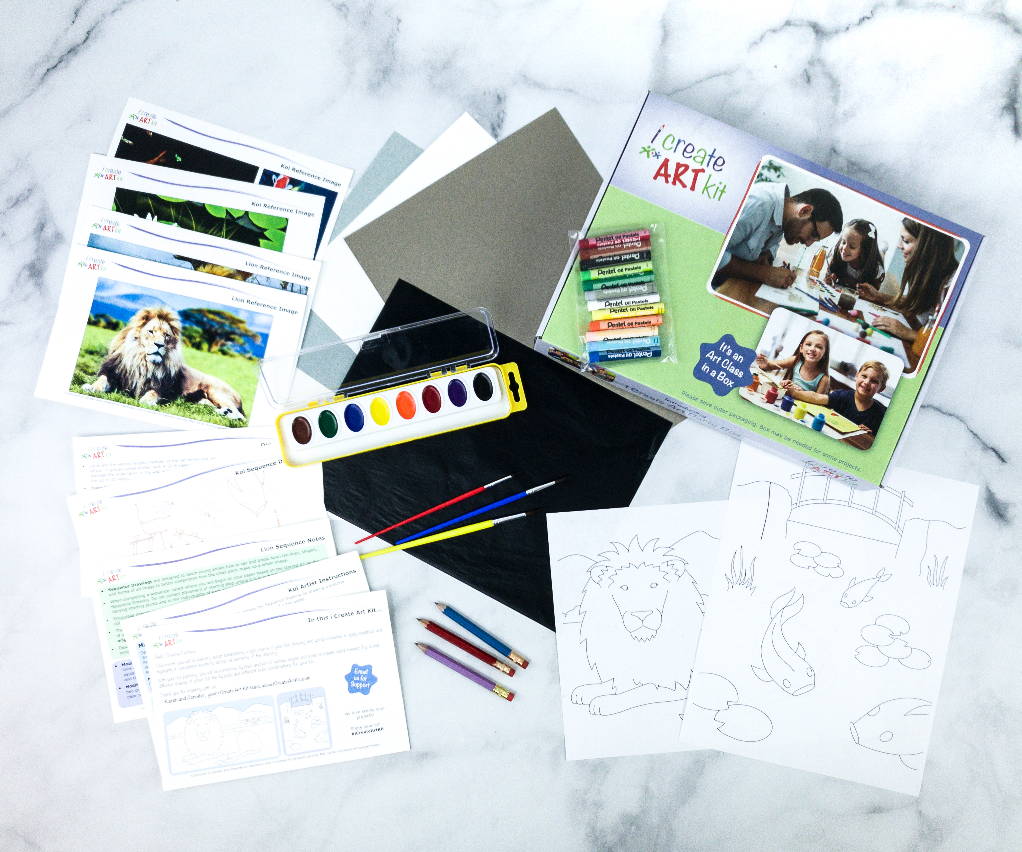 I Create Art Kit Subscription Box Review + Coupon - Lion & Koi - Hello ...
