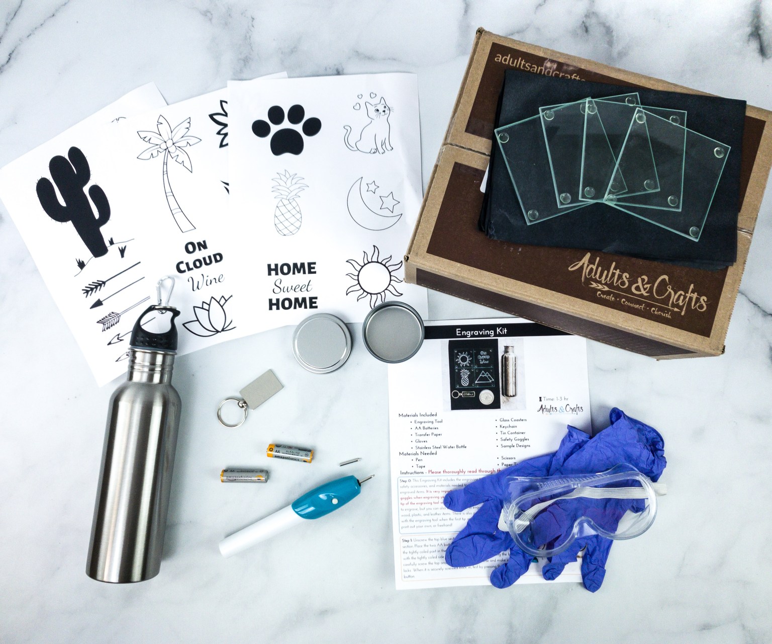 Adults & Crafts Subscription Box Review + Coupon - ENGRAVING KIT ...