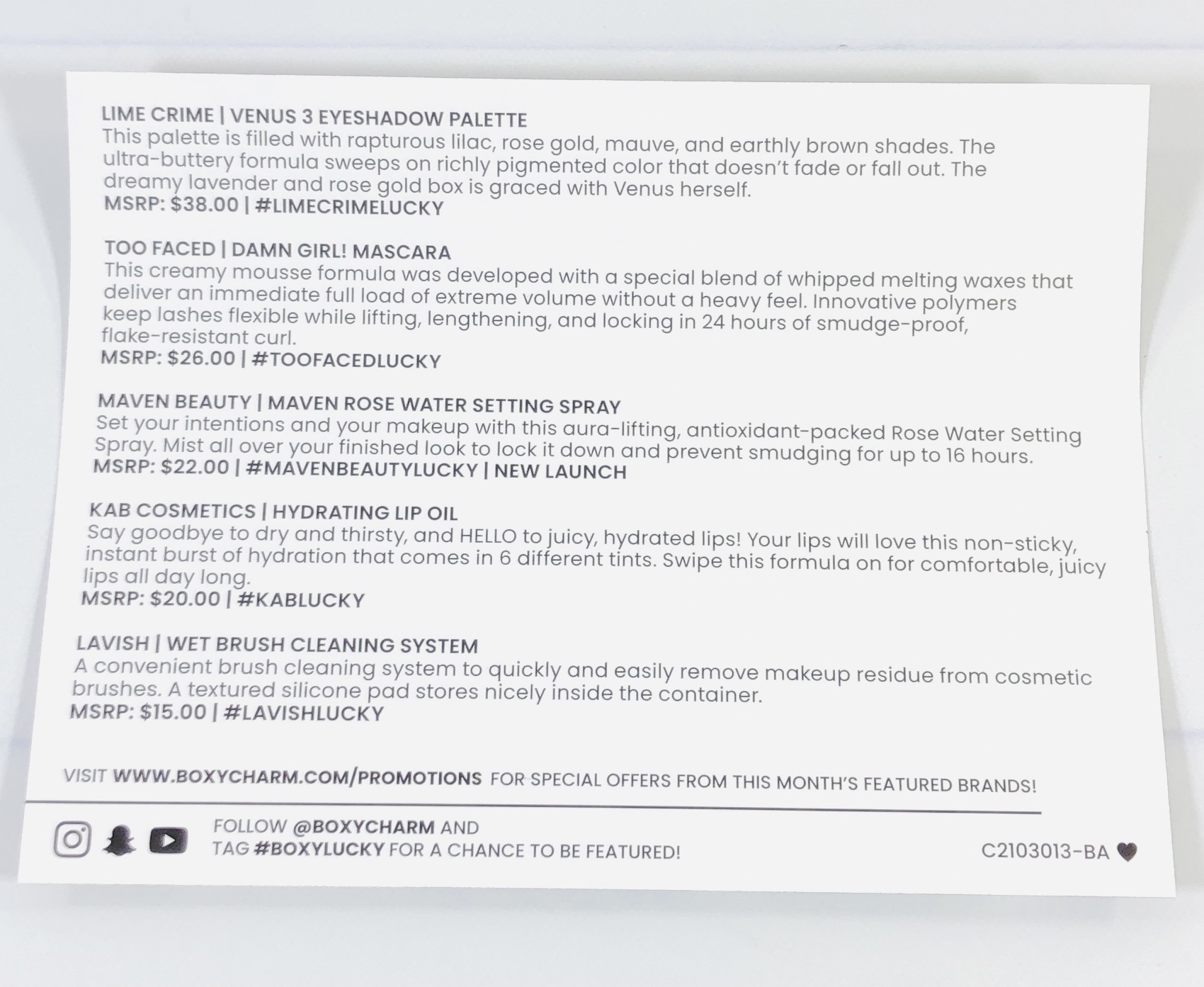 BOXYCHARM Review + Coupon - March 2021 - Hello Subscription