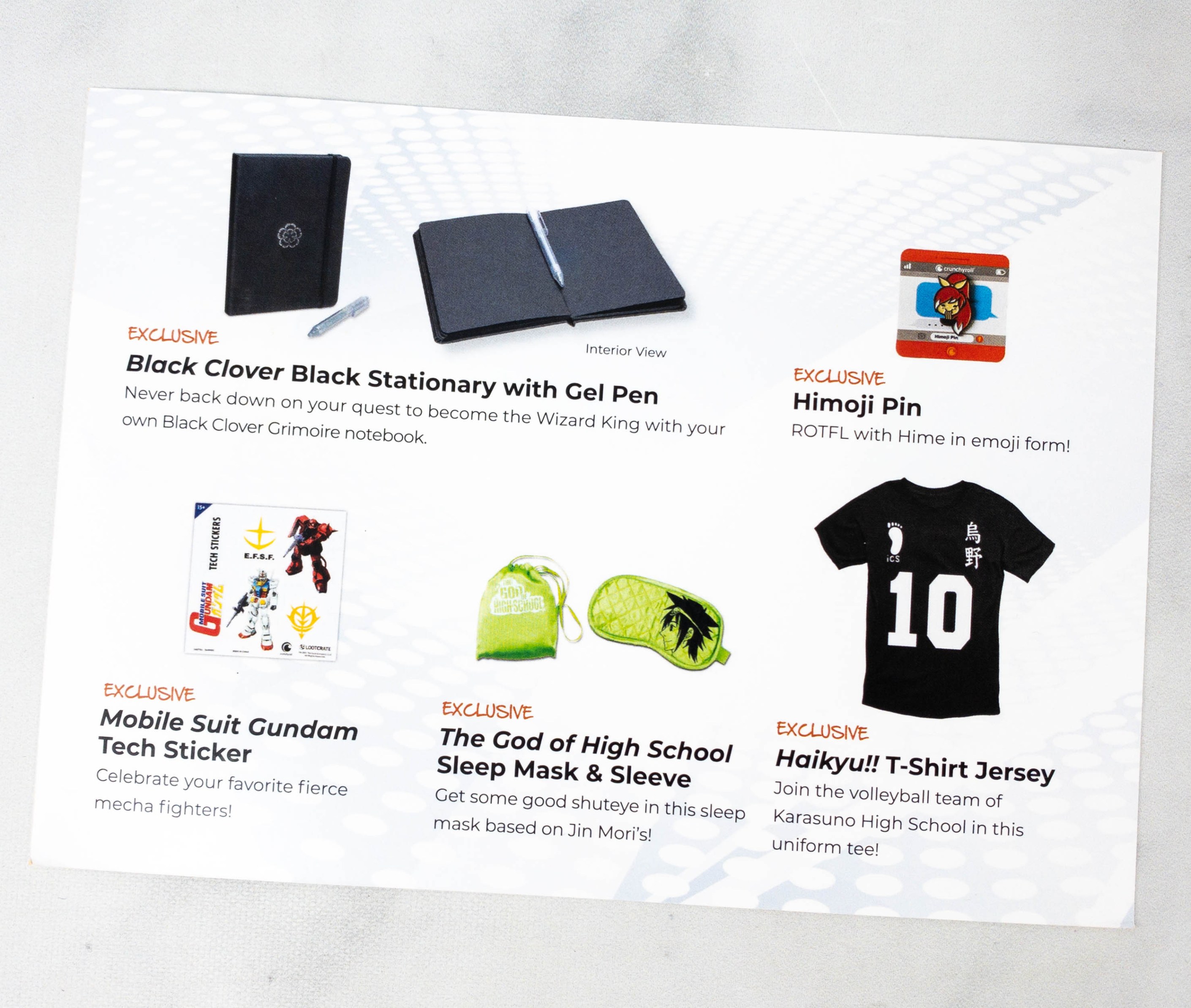 Crunchyroll Crate "NEVER GIVE UP" April 2021 Subscription Box Review ...