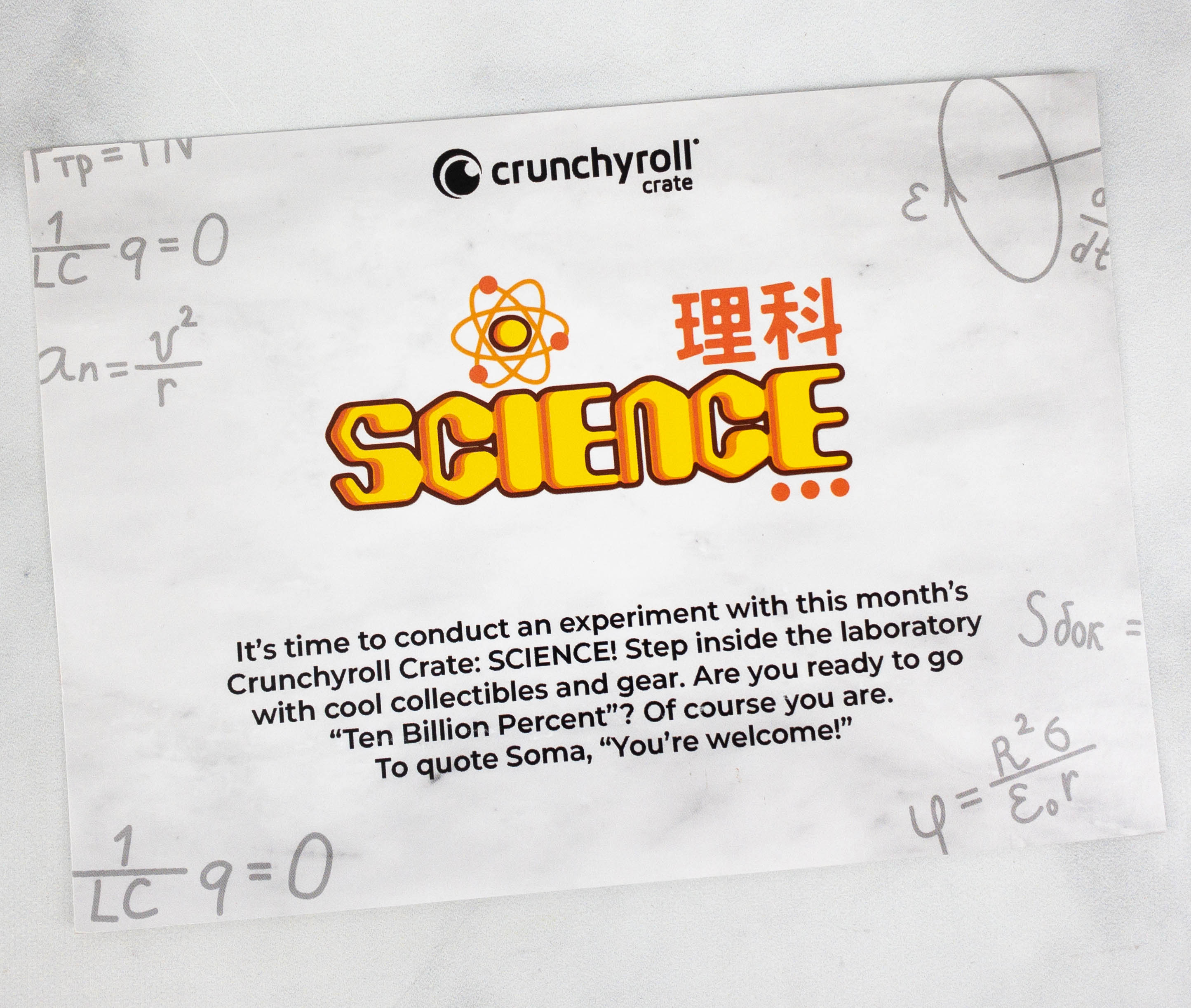 Crunchyroll Crate "SCIENCE" May 2021 Subscription Box Review - Hello ...