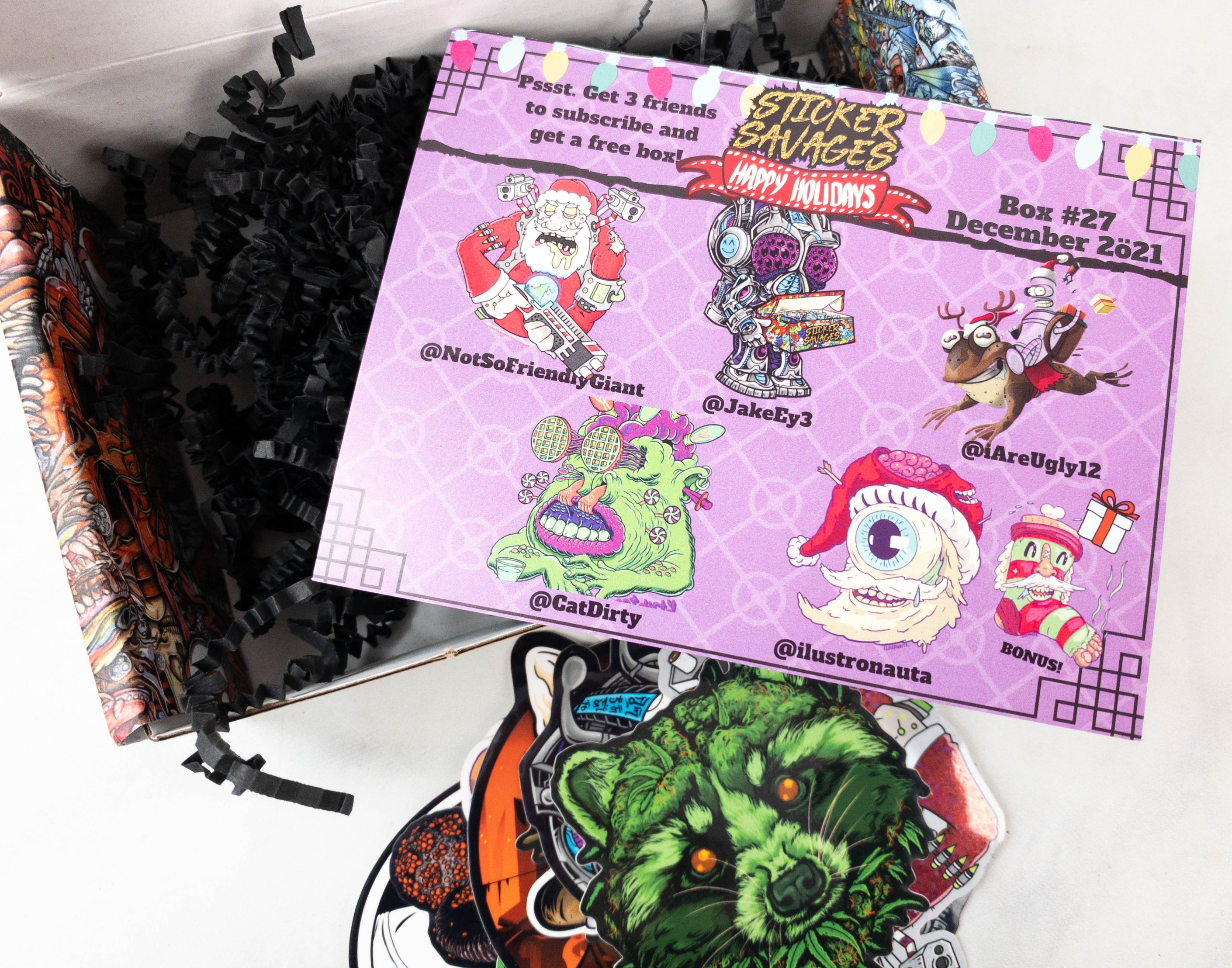 Sticker Savages December 2021: A Very Savage Christmas - Hello Subscription