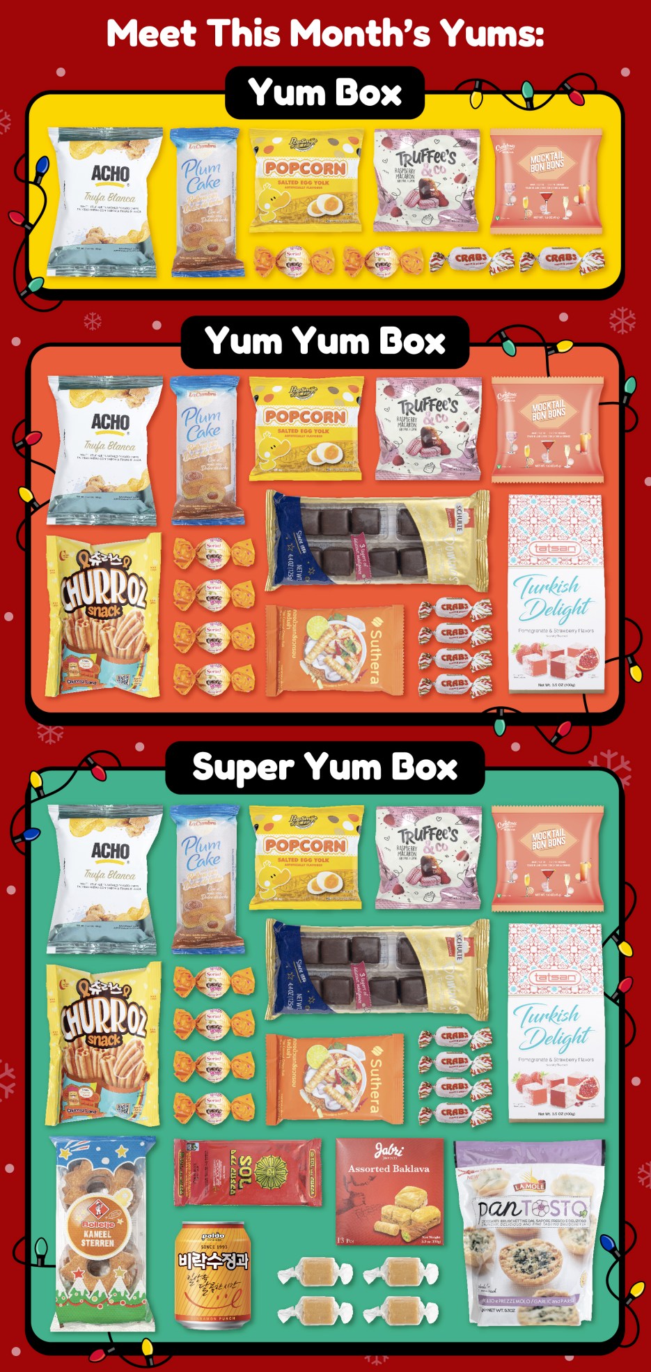 Universal Yums December 2023 Spoilers: Holiday Box! - Hello Subscription