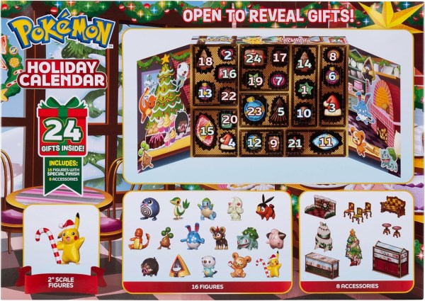 2025 Pokemon Advent Calendar: Featuring 16 Pokemon Battle Figures + 8 ...